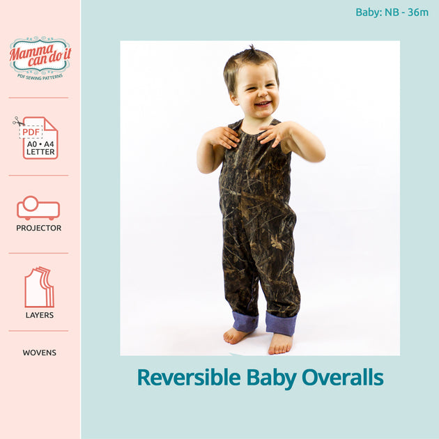 Reversible Baby Overalls Sewing Pattern | MammaCanDoIt